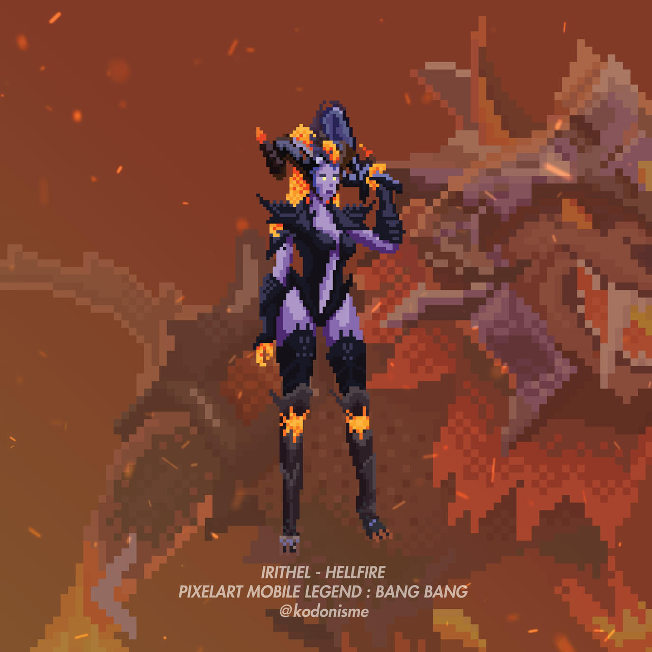 Pixel Art MLBB - Irithel Hellfire by kodonisme on DeviantArt Pixel Art MLBB - Irithel Hellfire by kodonisme on DeviantArt