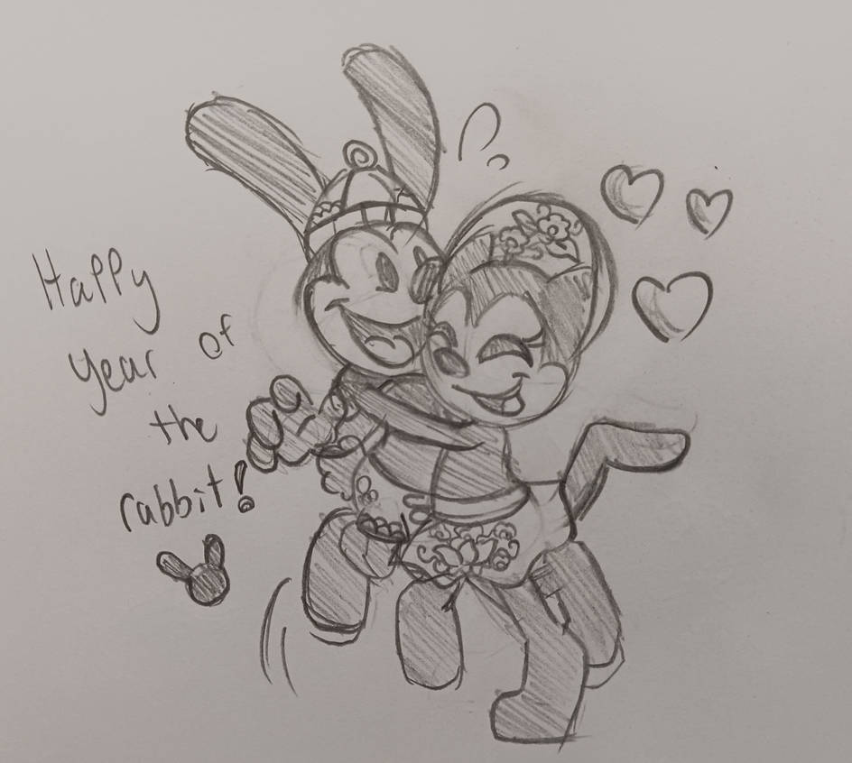 Oswald X Ortensia Year Of The Rabbit Sketch By Luna Lazuli On Deviantart