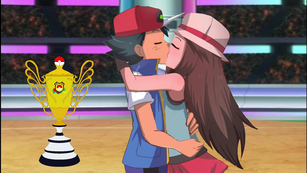 Ash Ketchum X Leaf Kiss By Samuelsena15 On Deviantart
