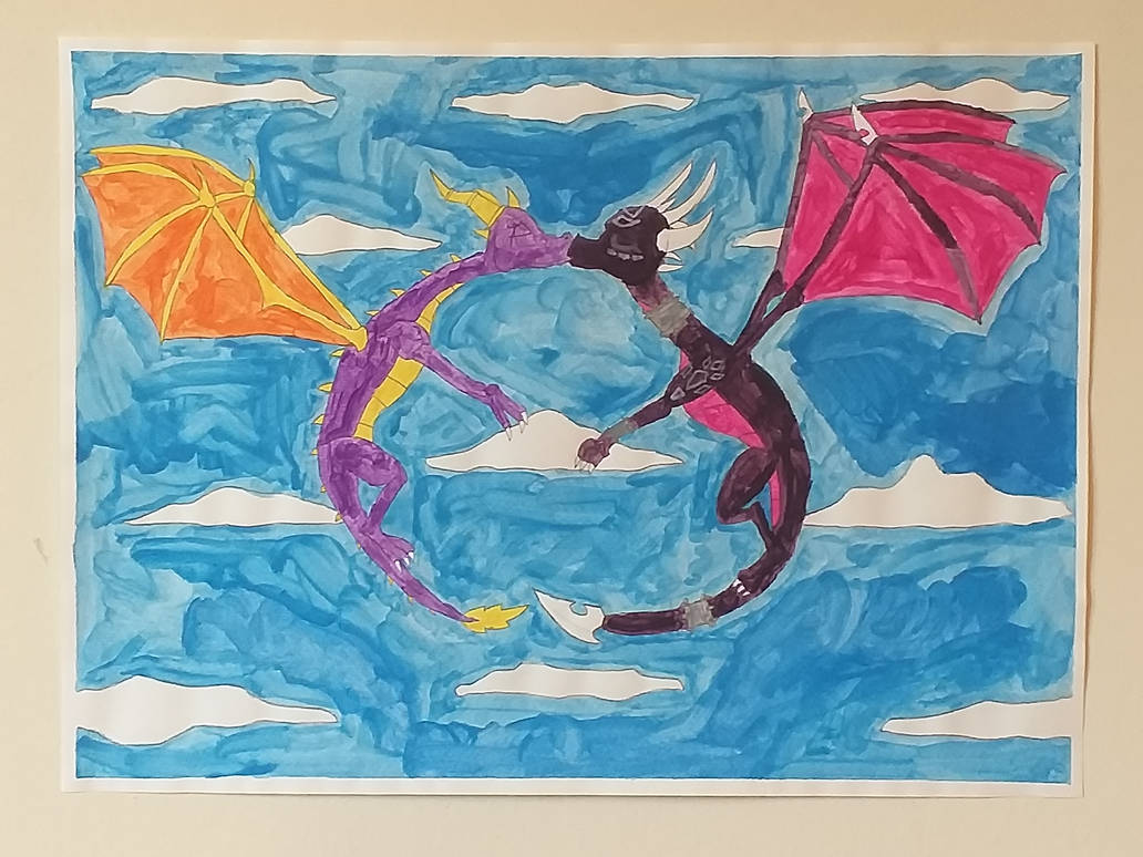 Spyro And Cynder Sky Kiss By Bepat On Deviantart
