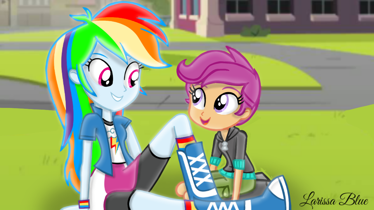 Eqg Rainbow Dash And Scootaloo Sisters By Mlplary6 On Deviantart