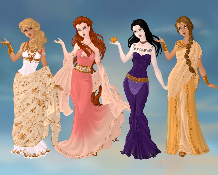 Goddesses Hera Aphrodite Eris And Athena By Jaz Merigold On Deviantart