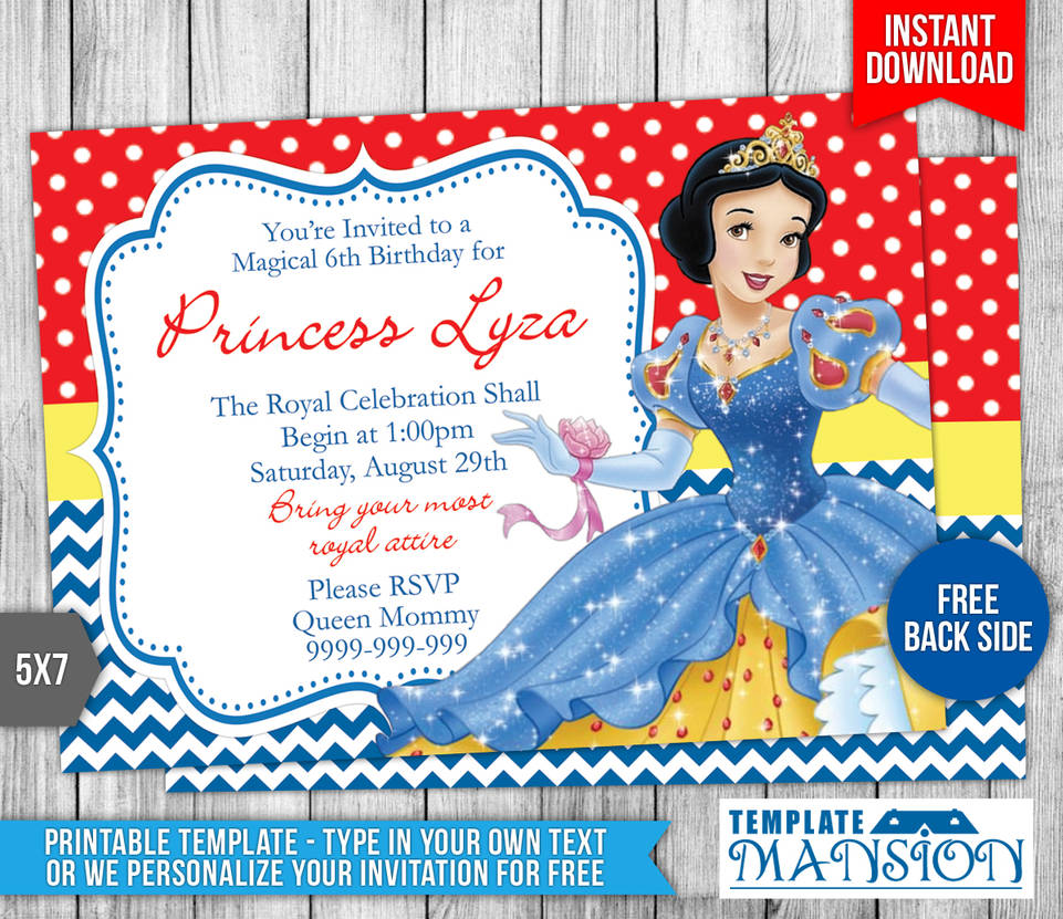 Snow White Birthday Invitation 1 By Templatemansion On Deviantart