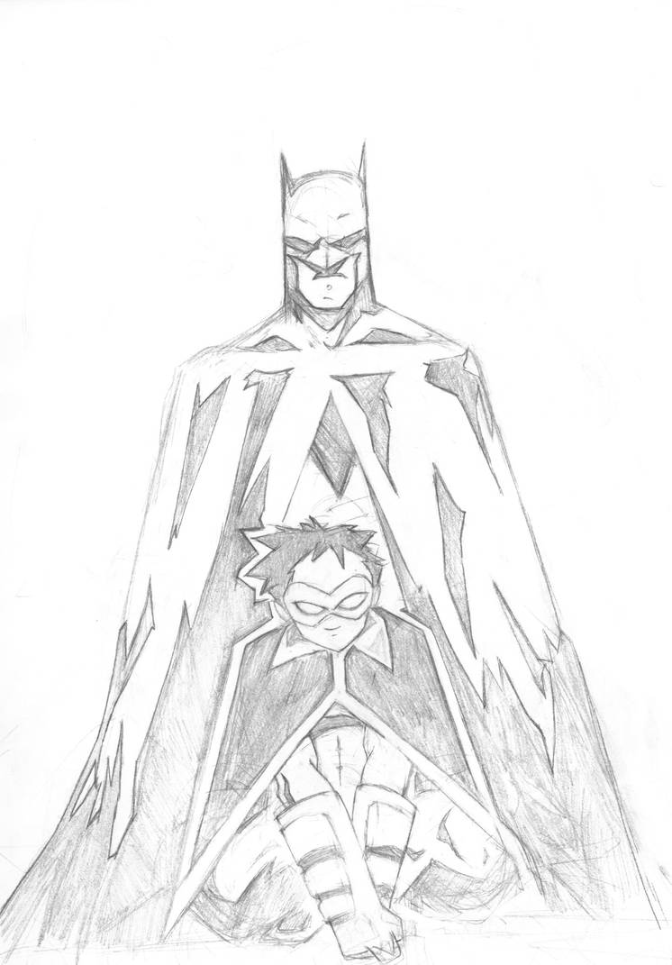 Batman and Robin -rough- by goforbroke on DeviantArt