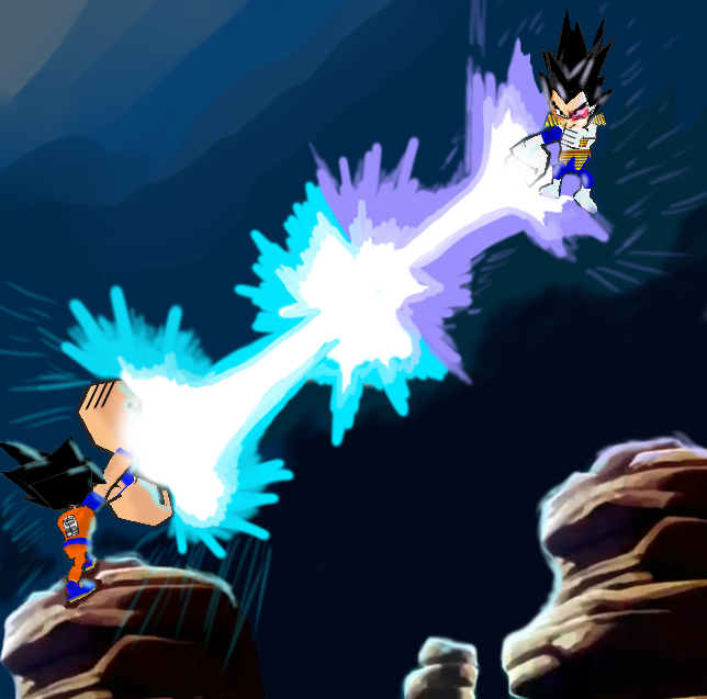 Goku Vs Vegeta Kamehameha Vs Galick Gun Wallpaper