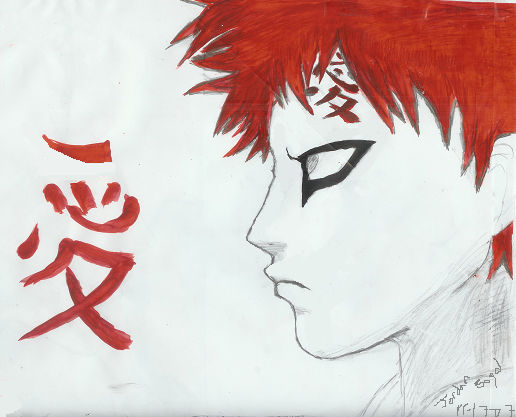 Gaara painted by jaber71 on DeviantArt