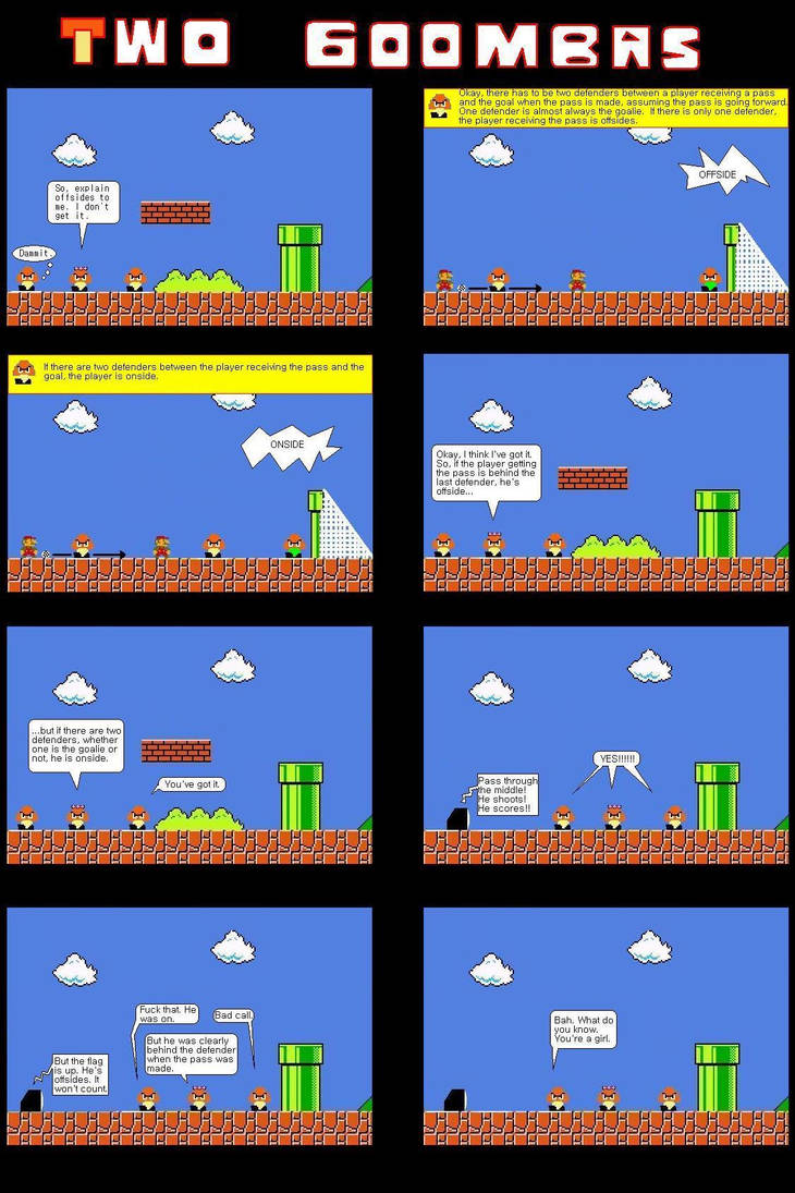 Two Goombas - Offside by heyyouinthebushes on DeviantArt