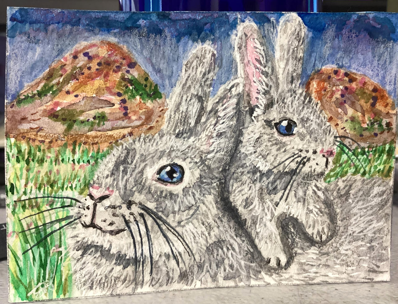 Bunny rabbits watercolor aceo painting by tulipteardrops on DeviantArt Bunny rabbits watercolor aceo painting by tulipteardrops on DeviantArt