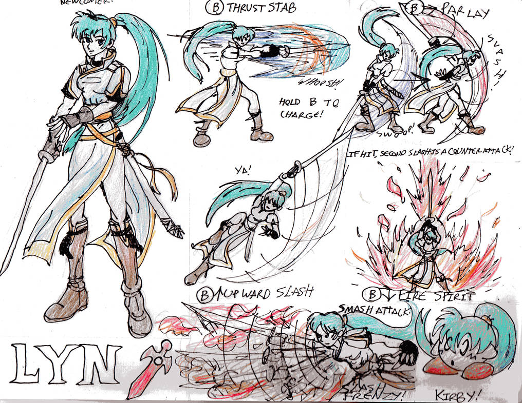 Lyn's Moves for Smash Bros. by AngstyGuy on DeviantArt