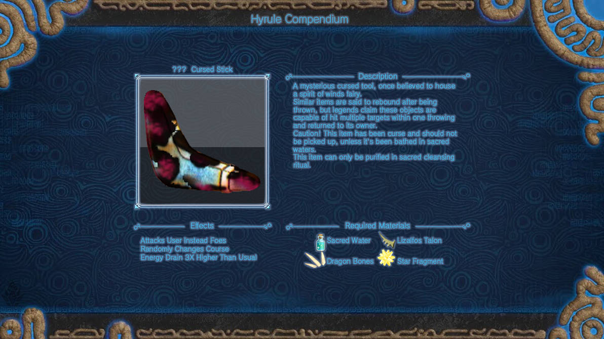 Hyrule Compendium Cursed Stick by DragoonShadow on DeviantArt Hyrule Compendium Cursed Stick by DragoonShadow on DeviantArt