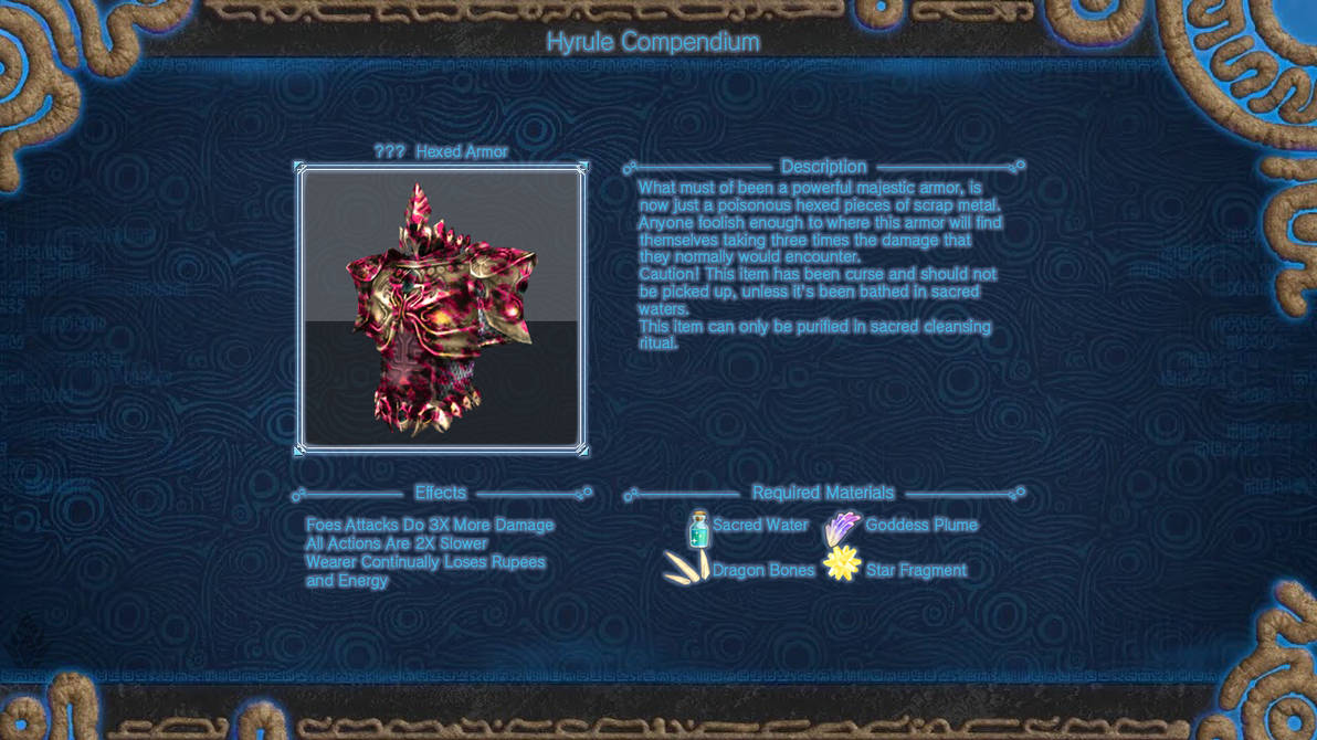 Hyrule Compendium Hexed Armor by DragoonShadow on DeviantArt Hyrule Compendium Hexed Armor by DragoonShadow on DeviantArt