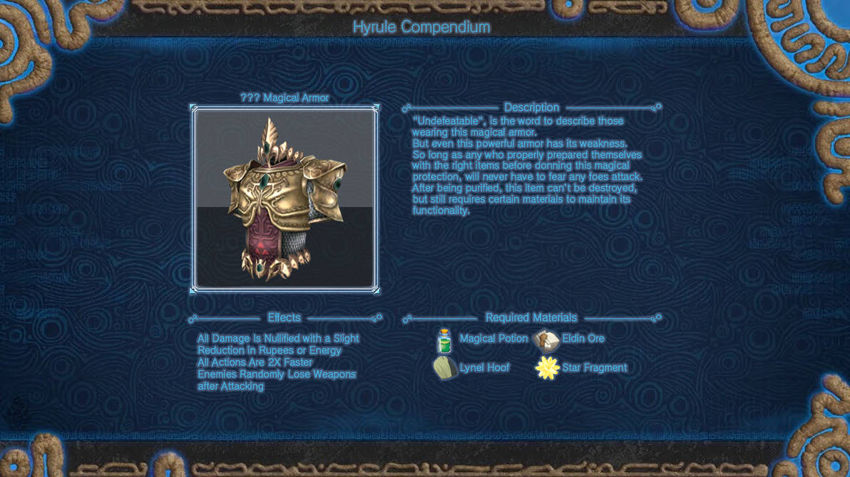 Hyrule Compendium Magical Armor by DragoonShadow on DeviantArt Hyrule Compendium Magical Armor by DragoonShadow on DeviantArt