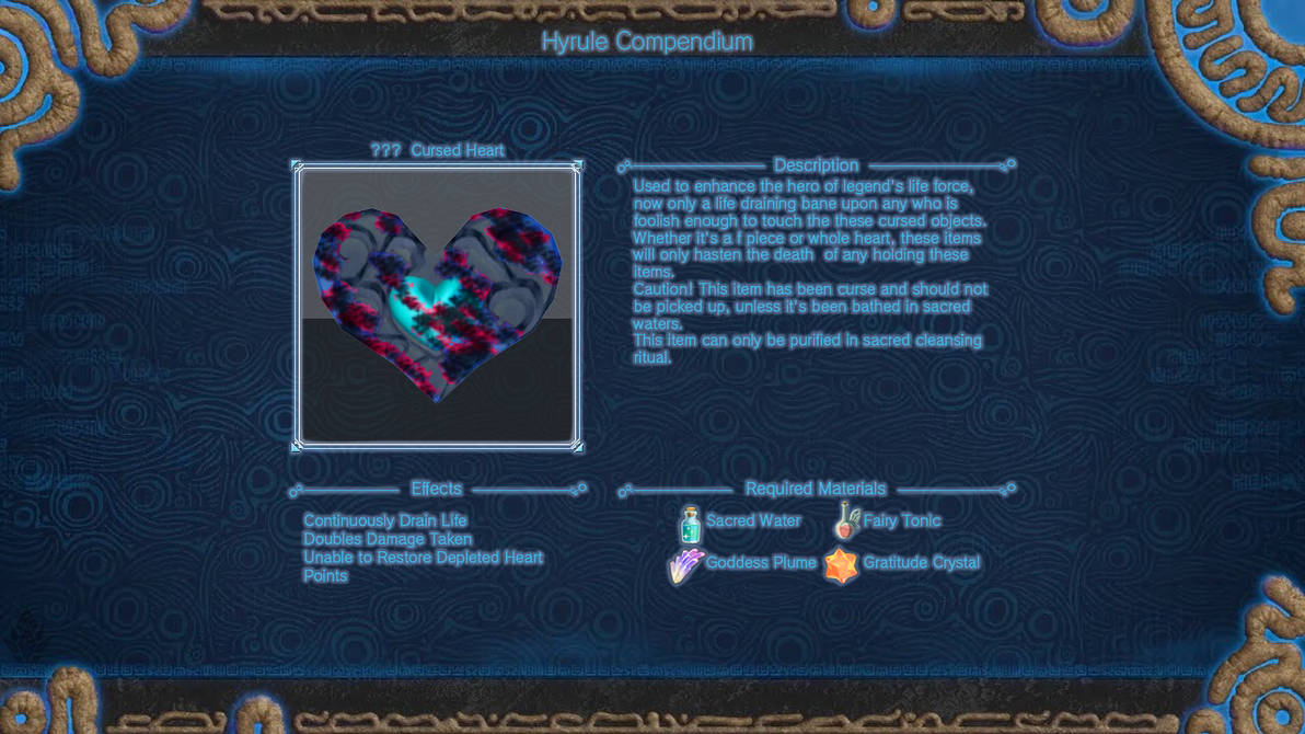 Hyrule Compendium Cursed Heart by DragoonShadow on DeviantArt Hyrule Compendium Cursed Heart by DragoonShadow on DeviantArt