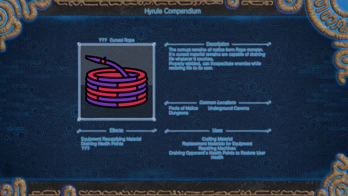 Hyrule Compendium Cursed Rope by DragoonShadow on DeviantArt Hyrule Compendium Cursed Rope by DragoonShadow on DeviantArt