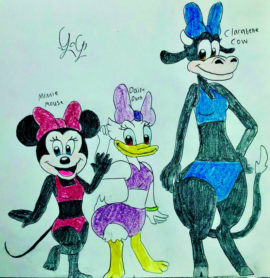 Minnie Daisy And Clarabelle In Bikinis By Lugialover249 On Deviantart