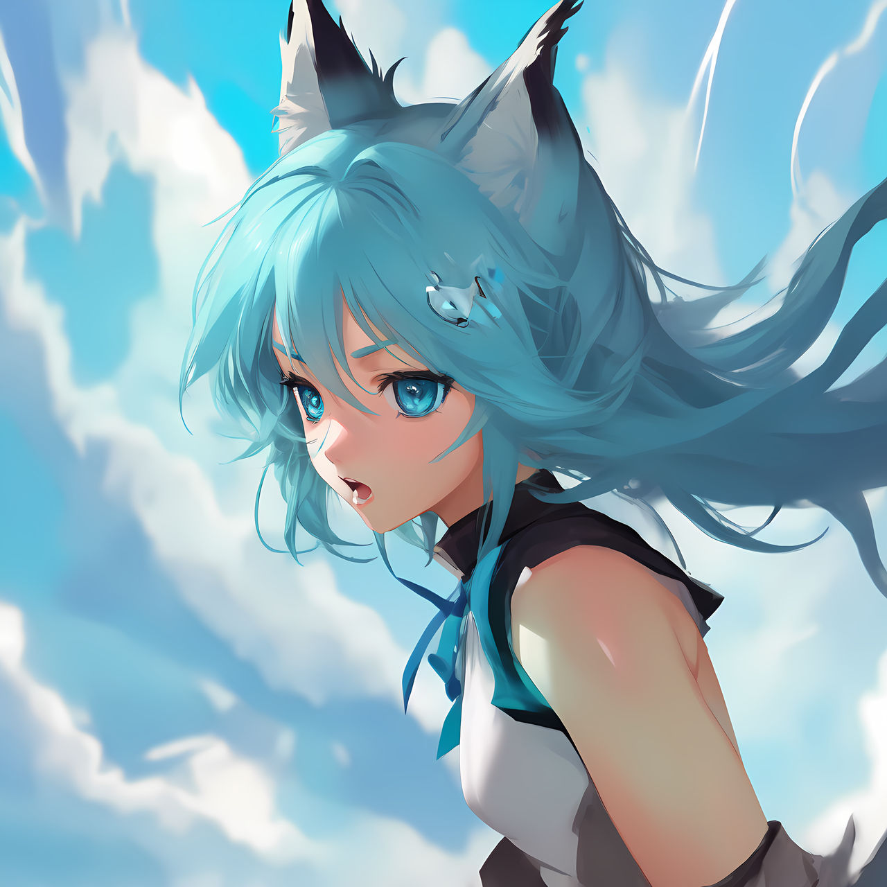 Blue Wolf Girl Daytime By Xycoder On Deviantart
