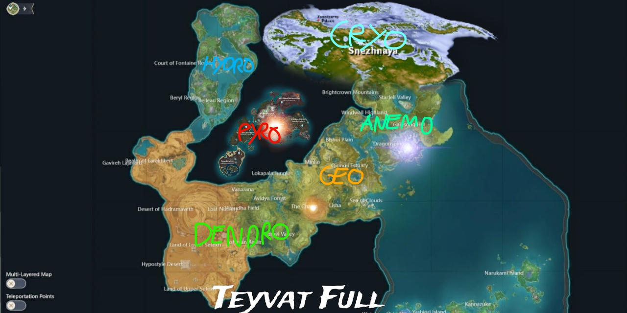 Teyvat Map Genshin Impact Interactive Map Item Locations