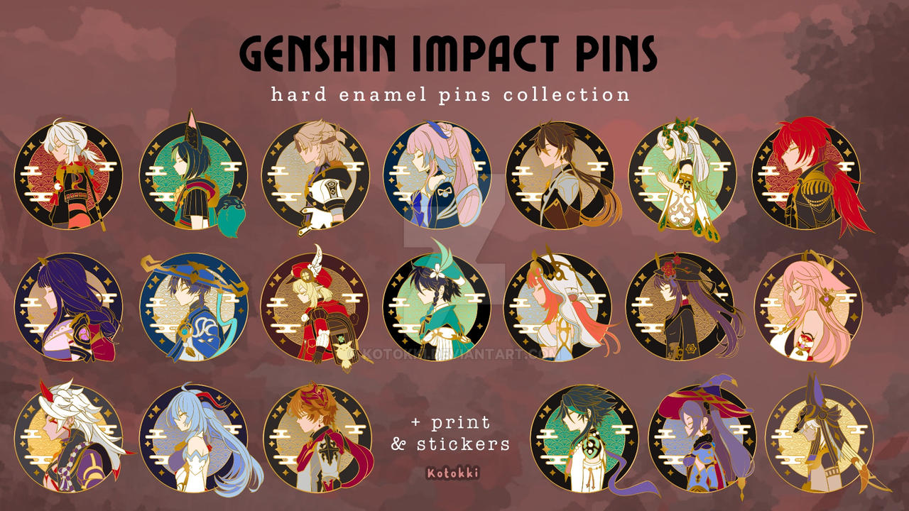 Kickstarter Campaign Genshin Impact Pins By Kotokki On Deviantart