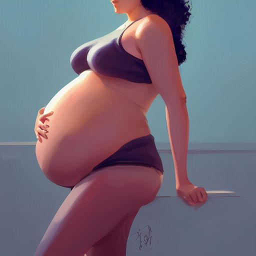 02031 1773588422 Woman With Big Pregnant Belly Se By Expandolicious2