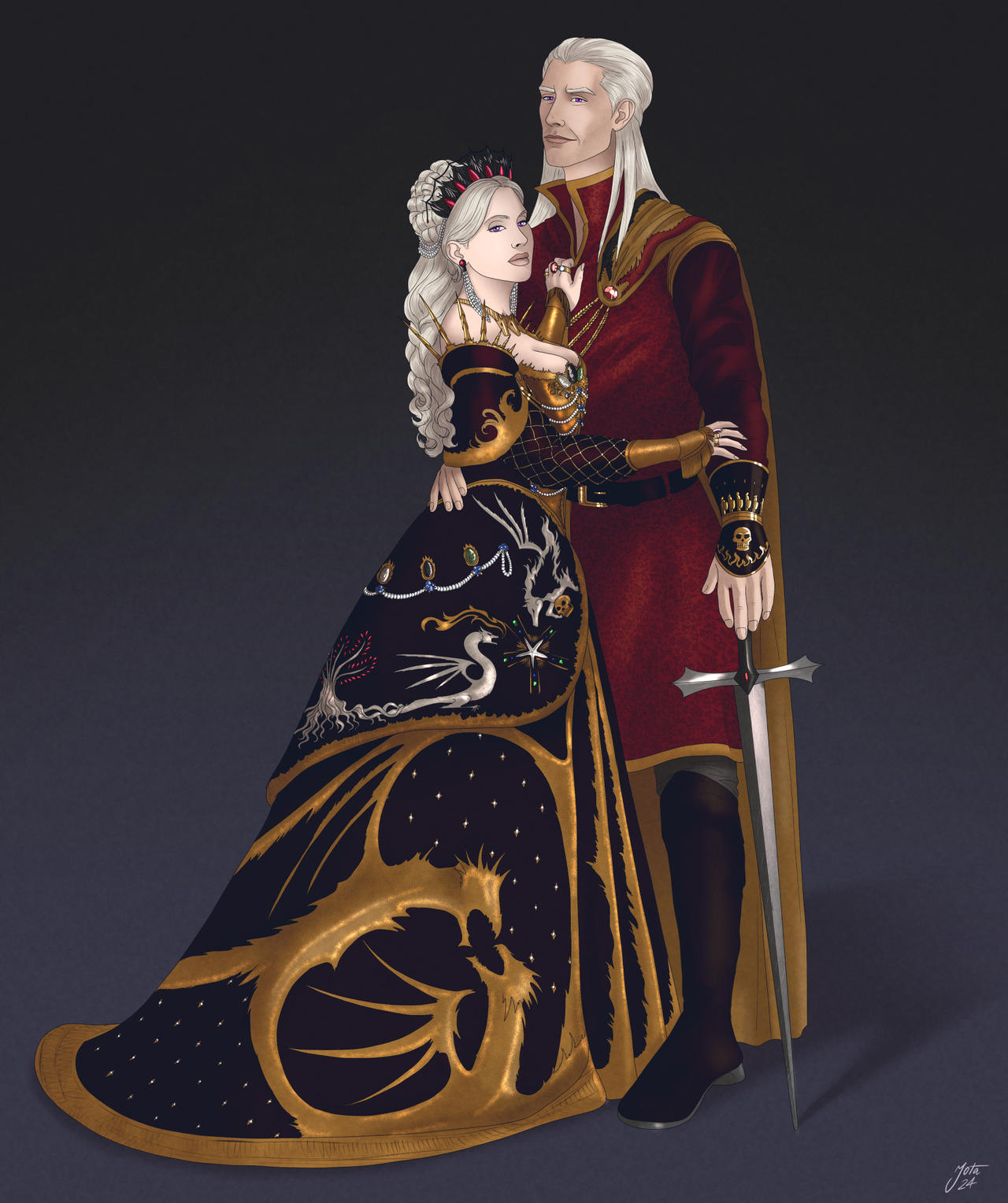 Queen Rhaenyra And Prince Daemon Targaryen By Jotasaraiva On Deviantart