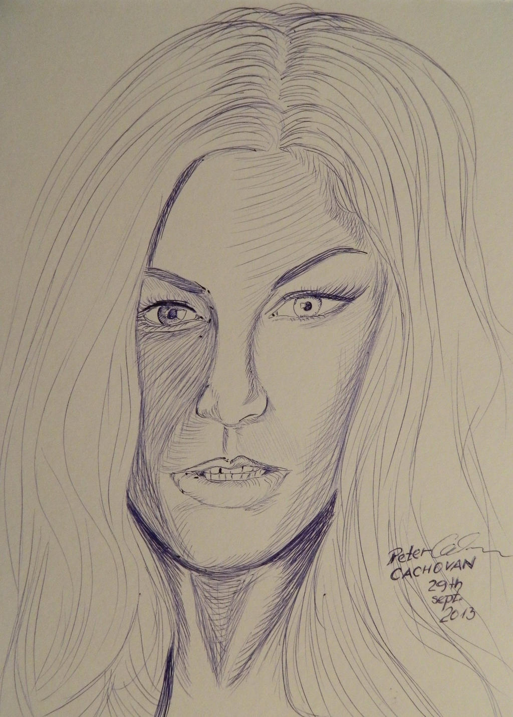 Jenny Poussin Quick Pen Sketch By Sharkamigo On Deviantart