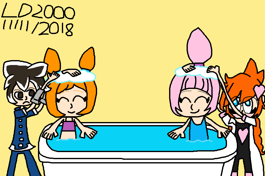 Warioware Kat And Ana Taking The Bath By Luqmandeviantart2000 On Deviantart