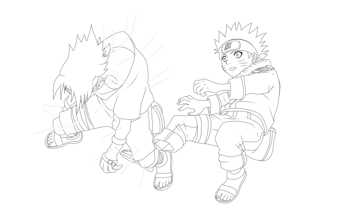 Lineart Naruto And Sasuke By Gevdano On Deviantart