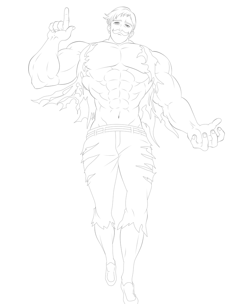 Escanor Lineart By Gevdano On Deviantart