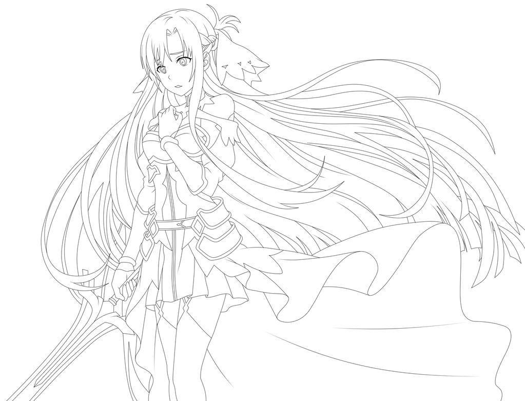 Asuna Yuki Lineart By Gevdano On Deviantart