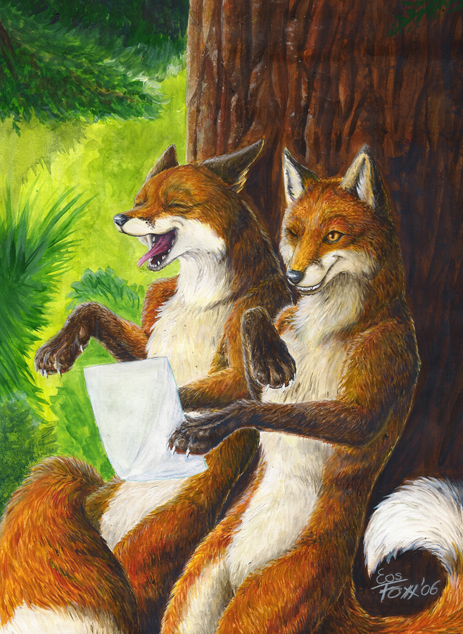 Laughing Foxes by EosFoxx on DeviantArt