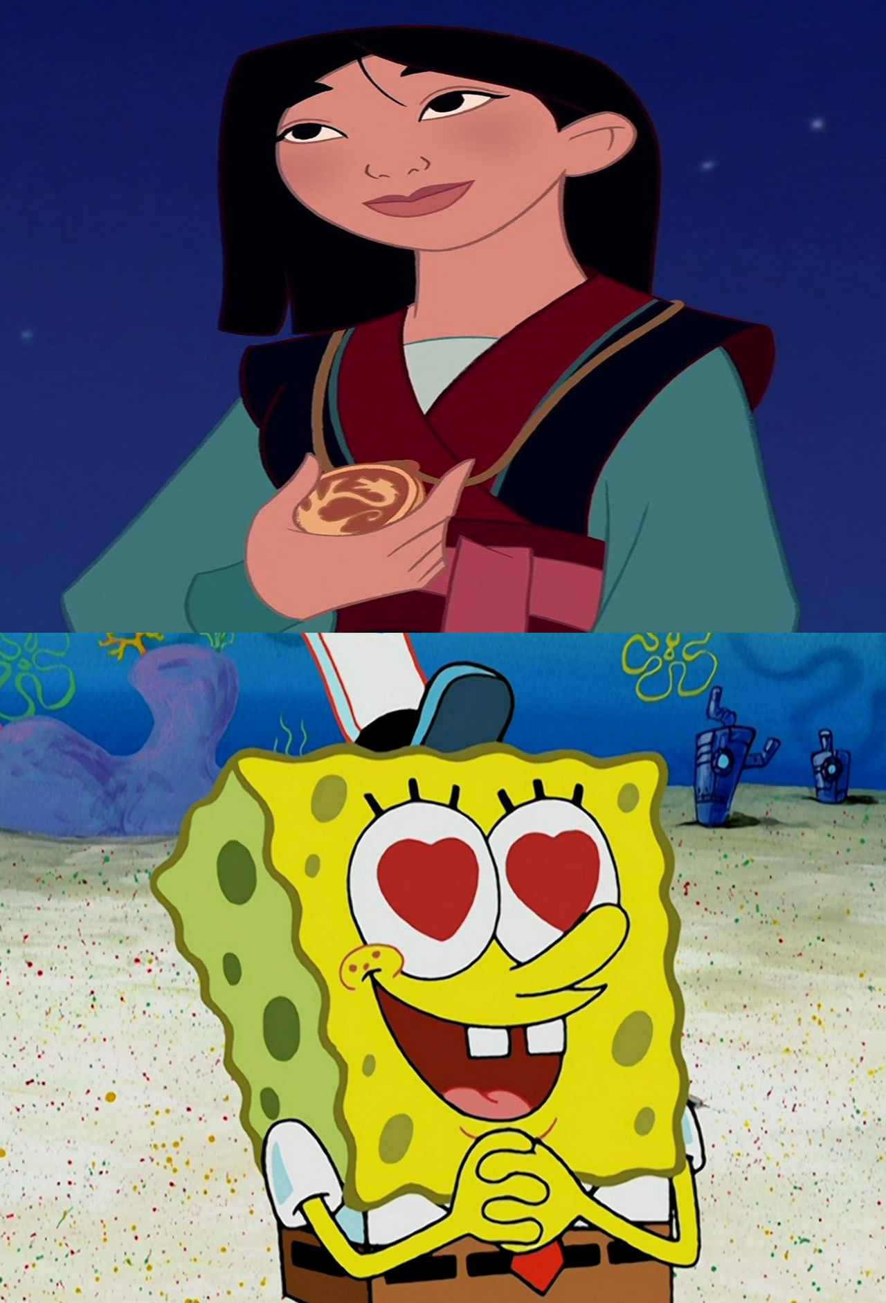 Spongebob Is In Love With Mulan By Aaronhardy523 On Deviantart