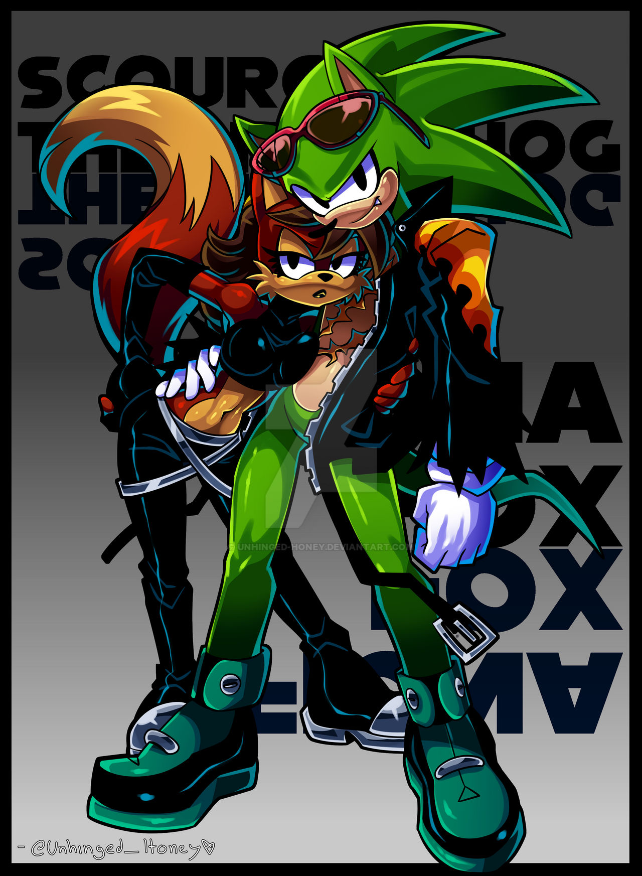 Fiona Fox X Scourge The Hedgehog By Unhinged Honey On Deviantart