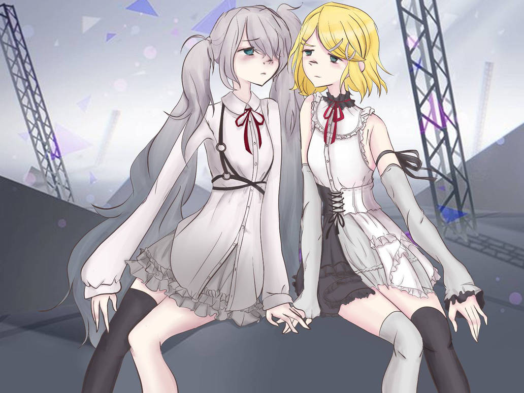 Miku And Rin In Empty Sekai By Nerumara On Deviantart