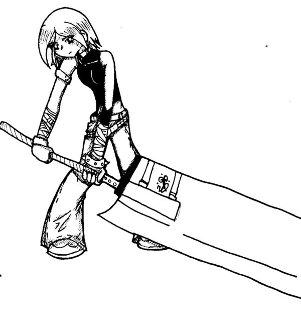 Scrawny Girl Big Sword By Xero41 On Deviantart