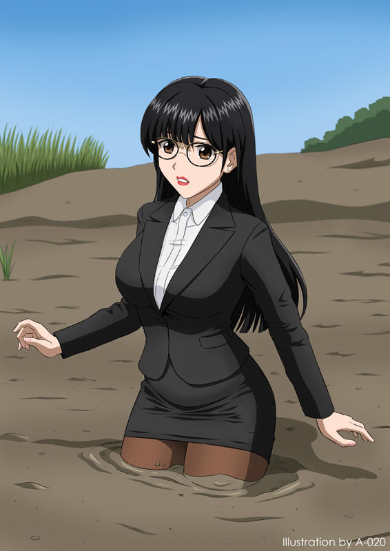 Office Lady Yomi In Quicksand By A 020 On Deviantart