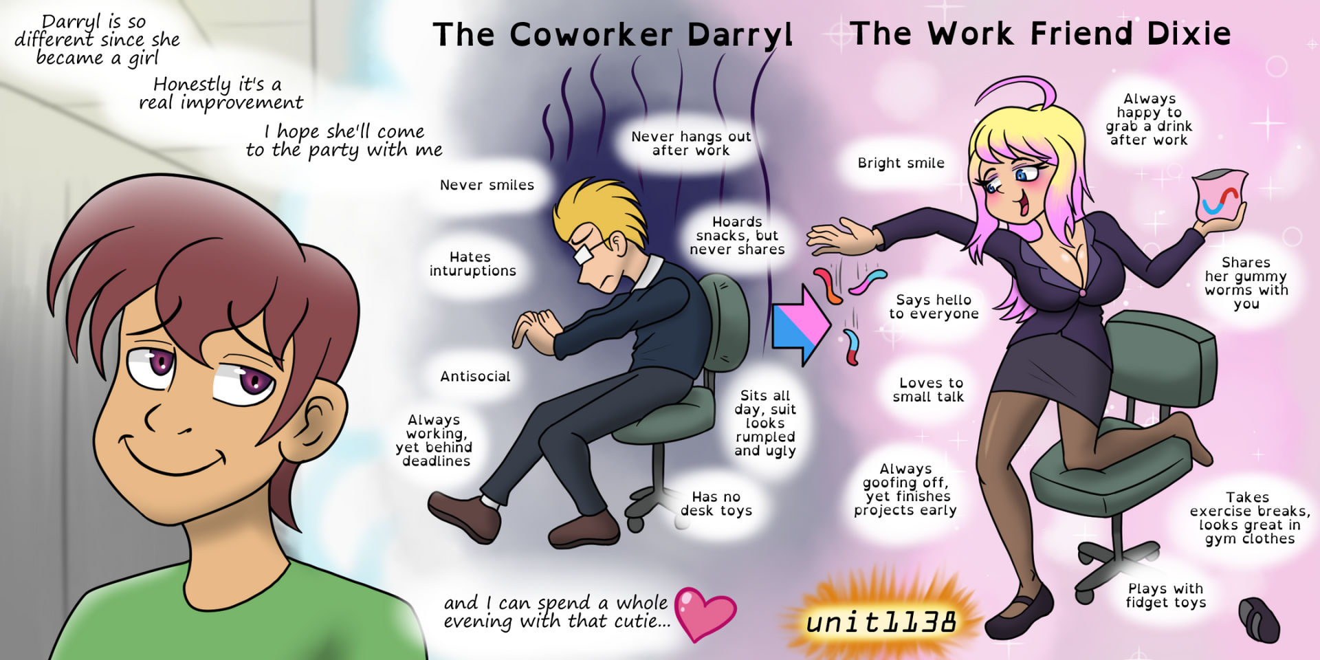 2 Sides Of The Best Coworker By Unit1138 On Deviantart