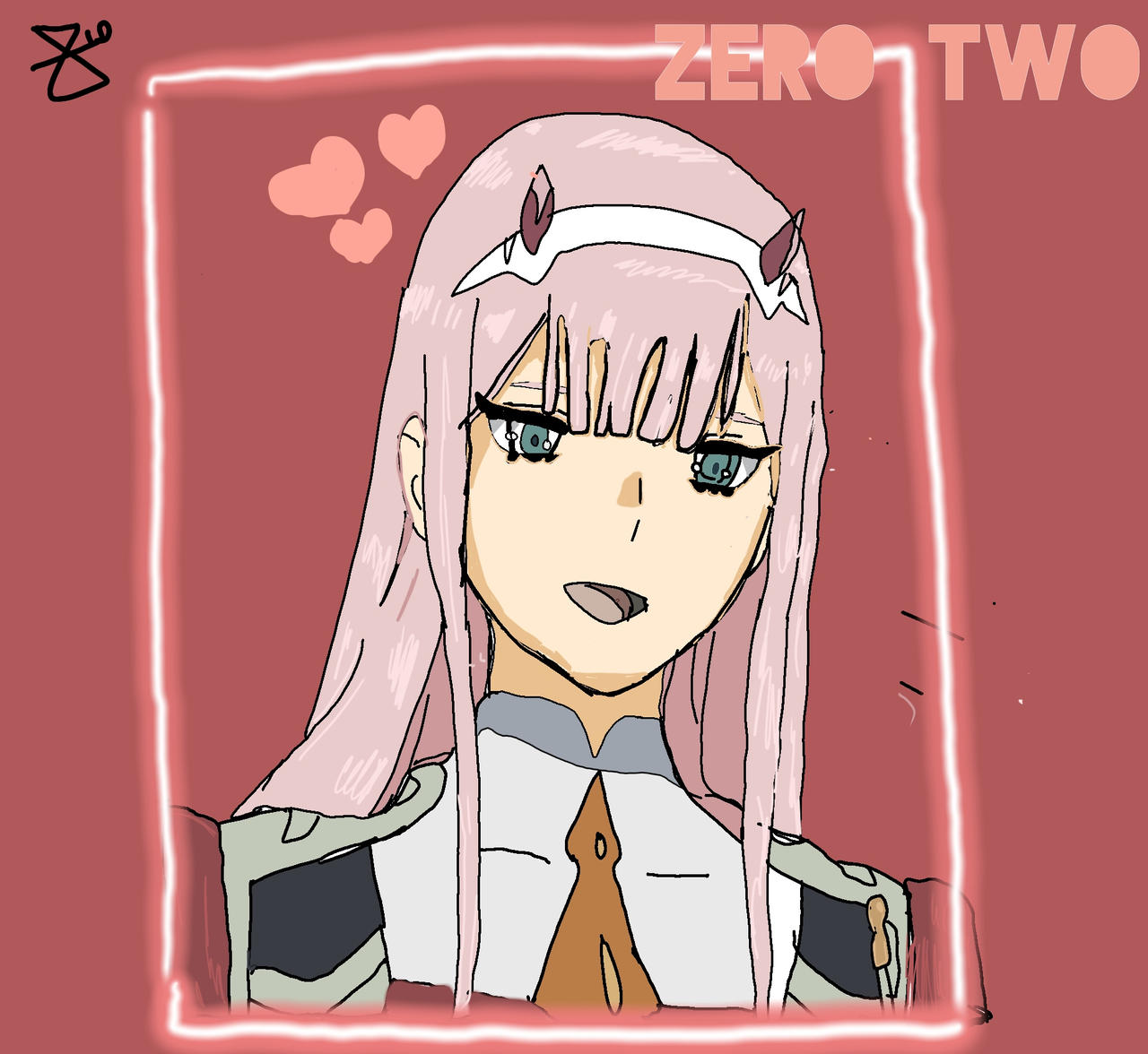 Zero Two Anime By Itzmimiart On Deviantart