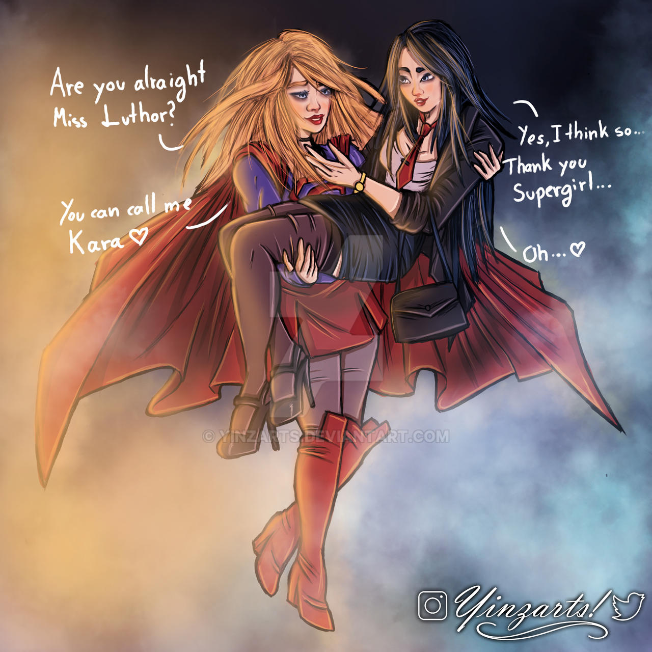 Fanart Supergirl And Lena Luthor By Yinzarts On Deviantart