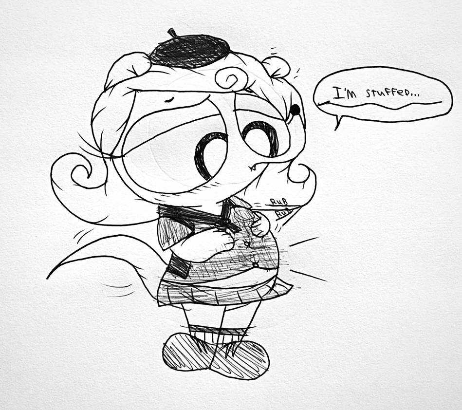 Too Much Food In Her Tummy By Squirrelcatreborn On Deviantart