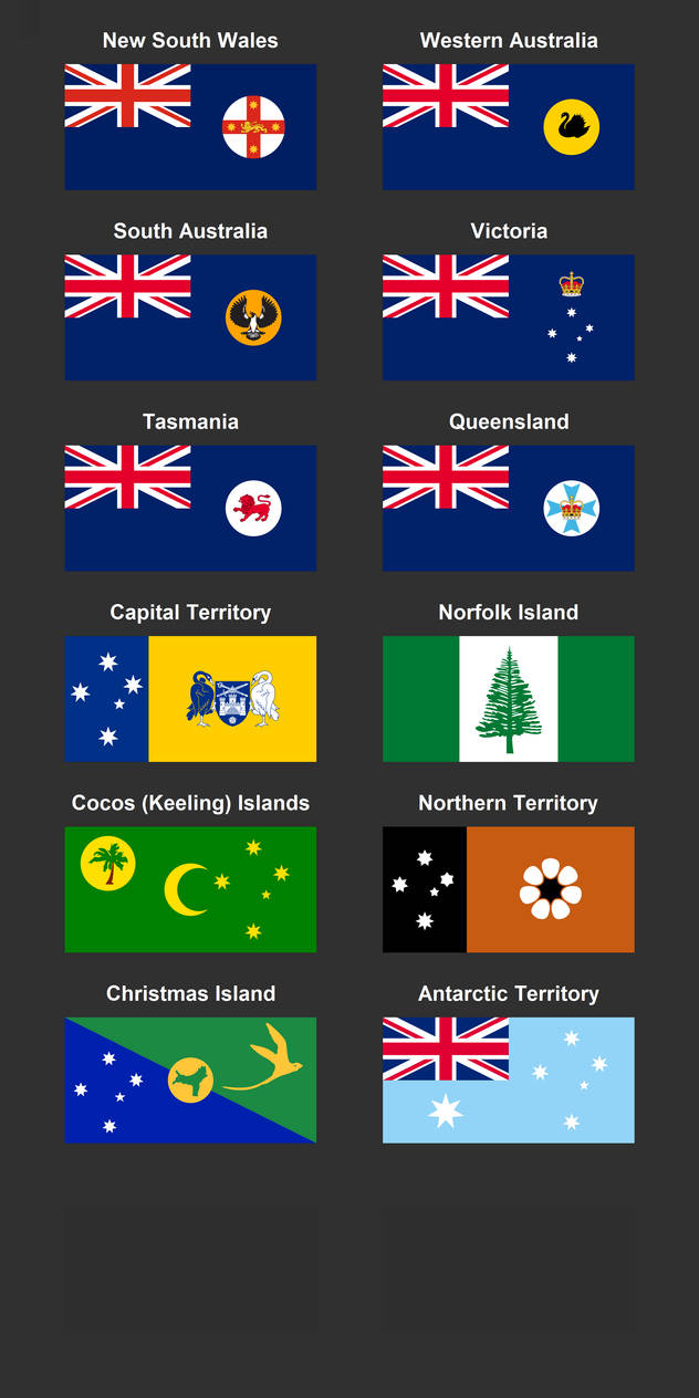 Compiled: Current flags of Australia states by MagnumDrako25 on DeviantArt Compiled: Current flags of Australia states by MagnumDrako25 on DeviantArt