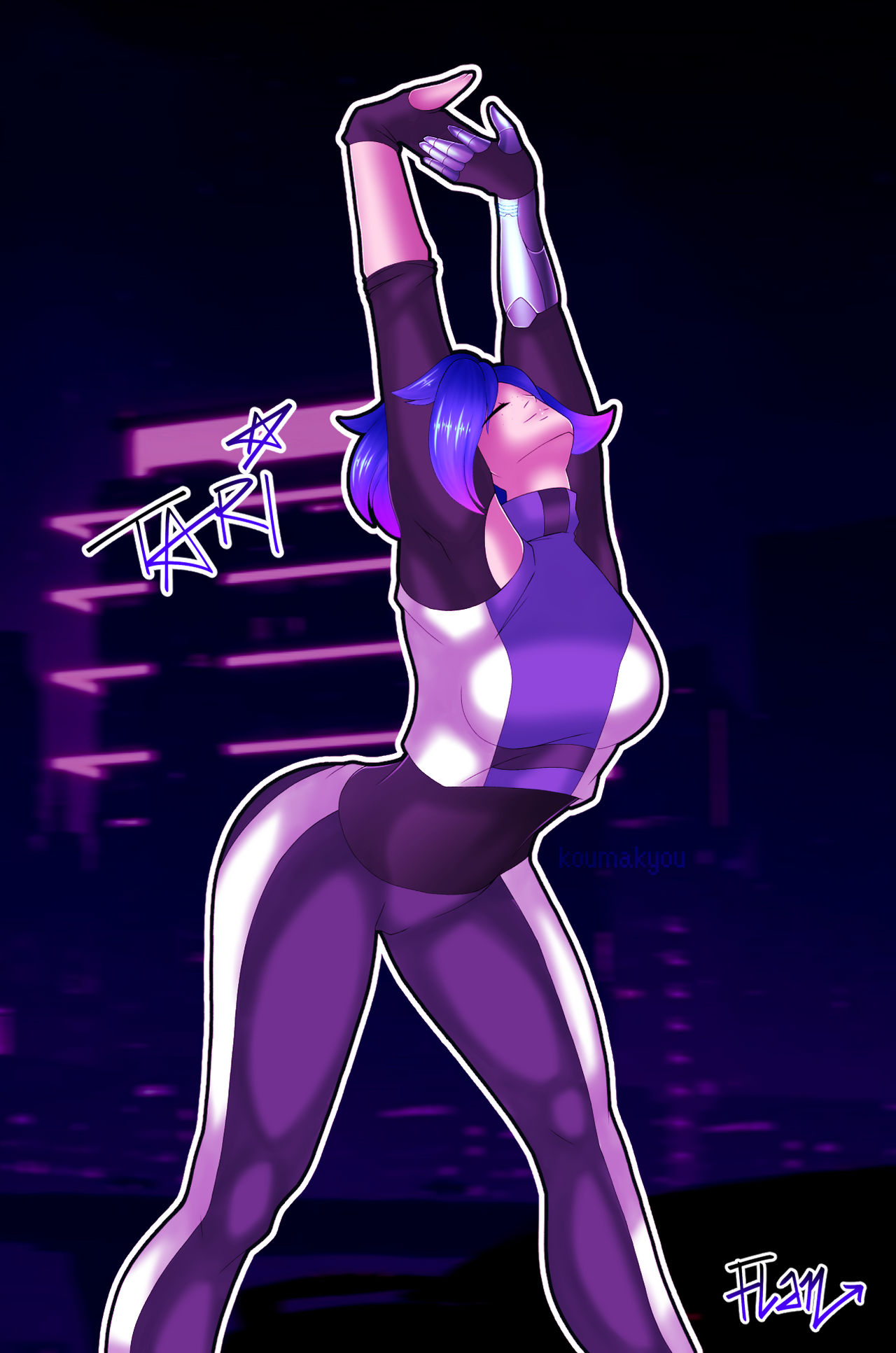 Meta Runner Tari Does A Stretchie By Koumakyoutan On Deviantart
