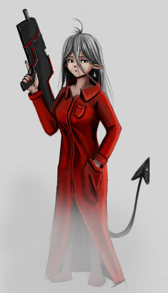 Red Demon Girl By Lachrymosesubstance On Deviantart