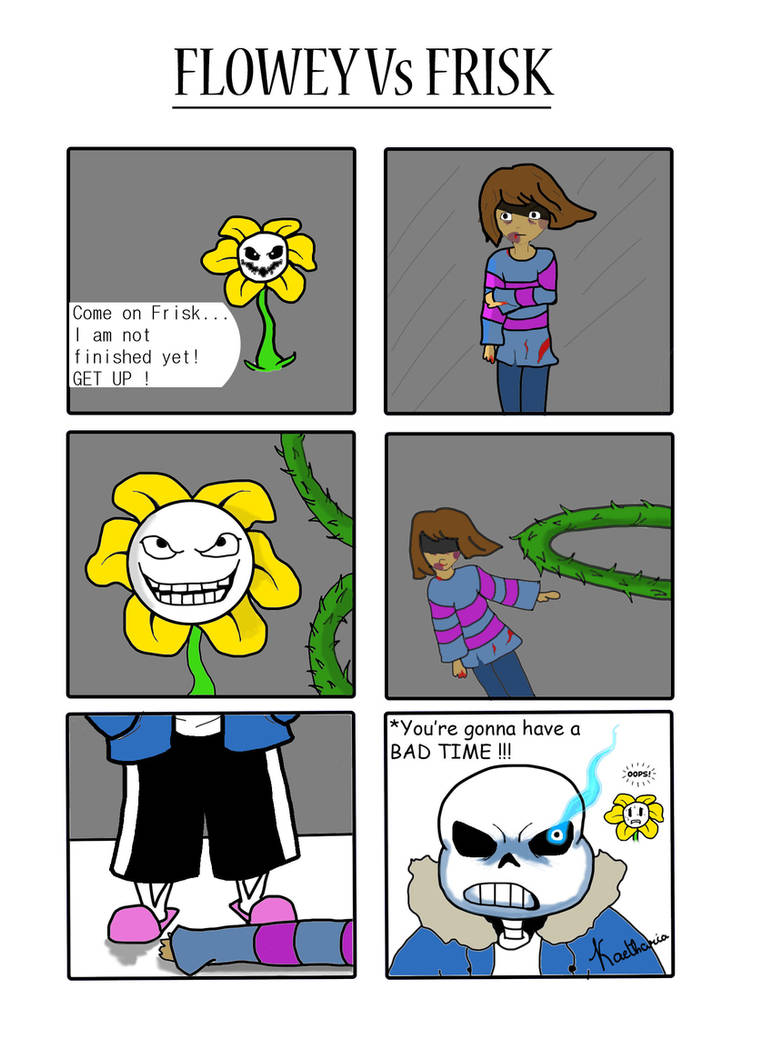 Flowey Vs Frisk By Kaetharia On Deviantart