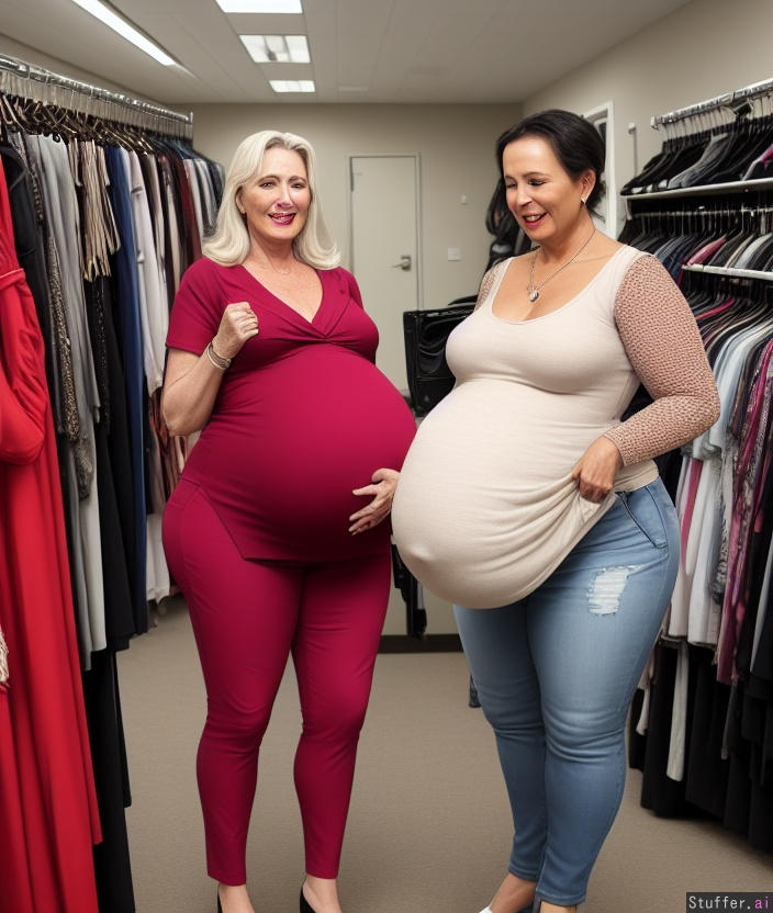 Pregnant Mom And Pregnant Grandma Out Shopping By Oldpregobellystory41 On Deviantart