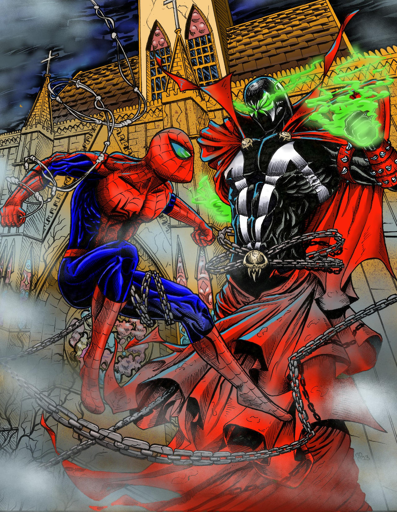 Spiderman Vs Spawn Colors By Brionius On Deviantart
