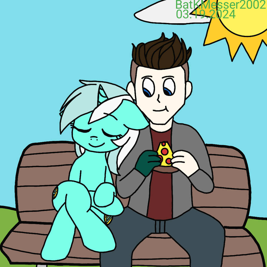 Me And Lyra Sitting On The Bench By Batkmesser2002 On Deviantart
