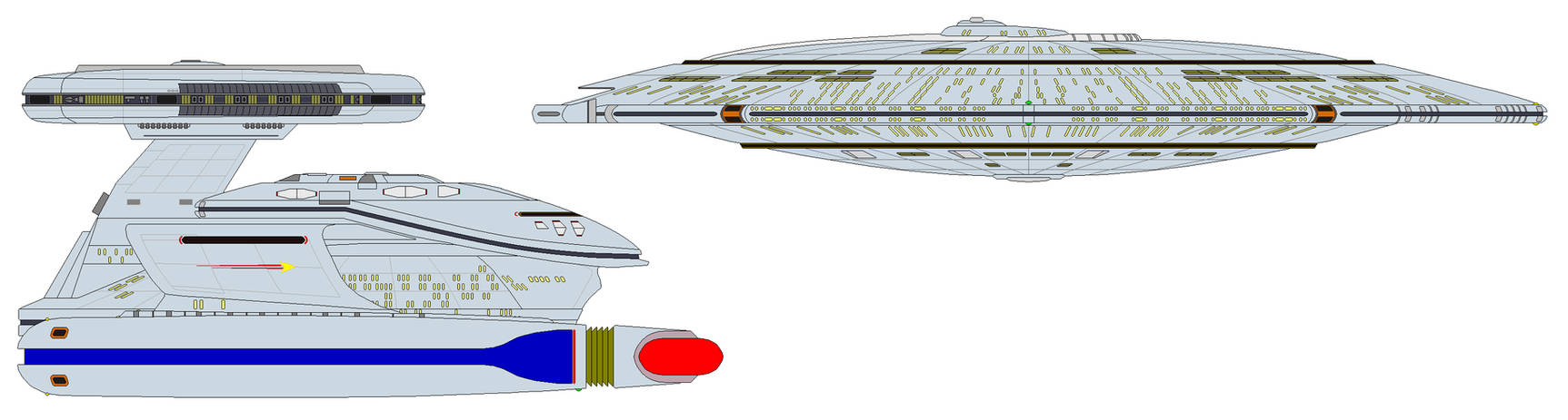 Gws Nebula Class Variant With Galaxy Class Saucer By Nichodo On Deviantart
