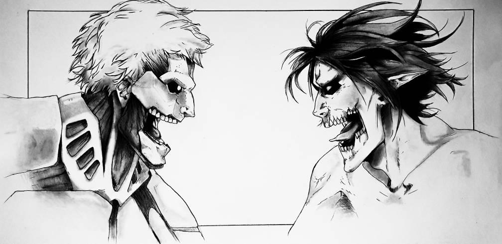 Eren Vs Reiner By Hald3ll3 On Deviantart
