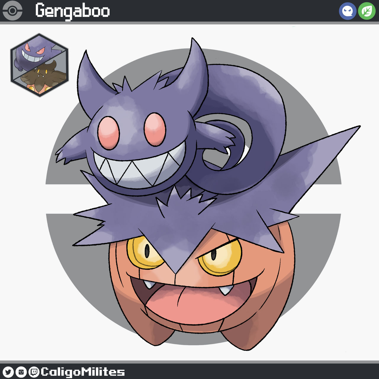 Fusion Pumpkaboo And Gengar Pokemon Fakemon By Caligomilites On Deviantart