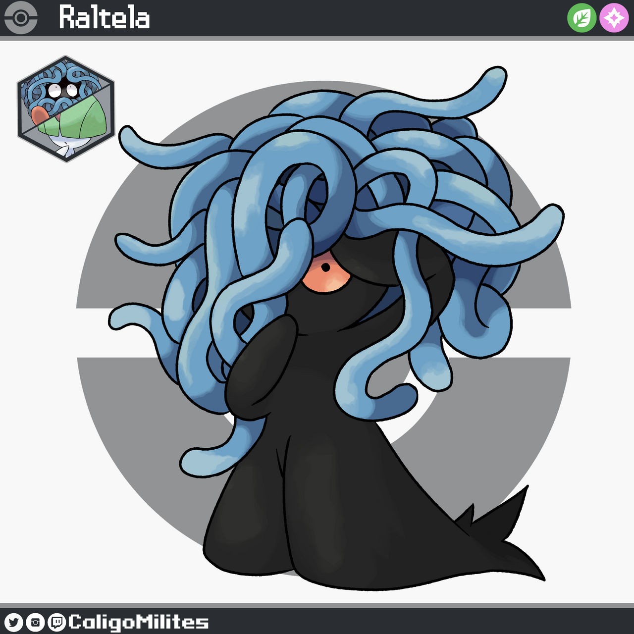 Fusion Ralts And Tangela Pokemon Fakemon By Caligomilites On Deviantart